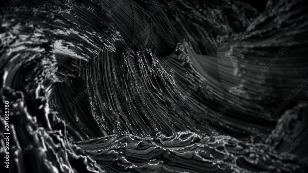 Black and White Modern Abstract Looping Topographical Texture ...
