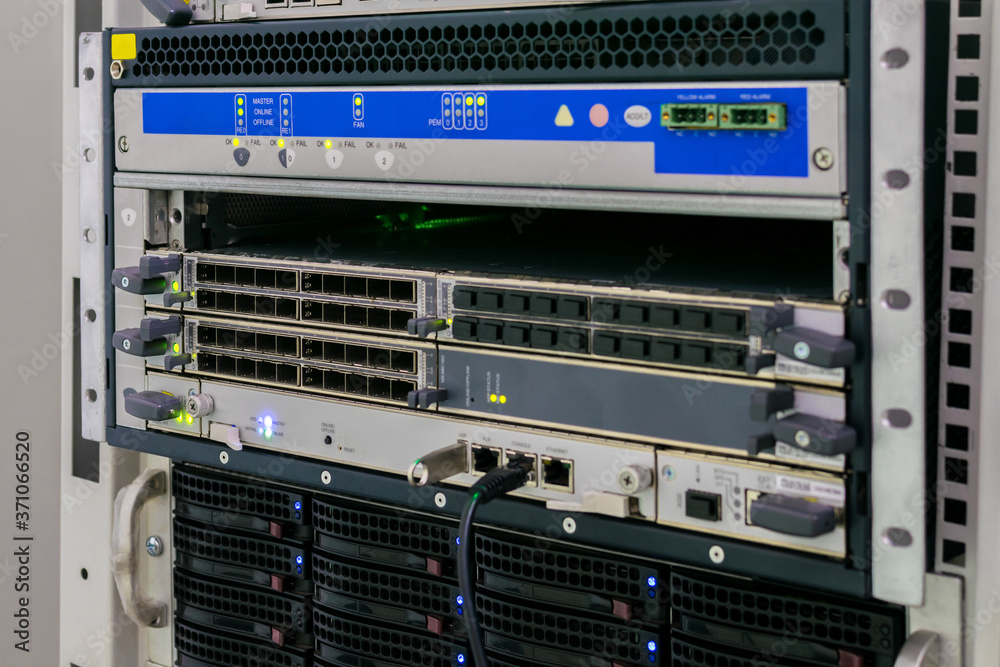 Server equipment is configured in a modern data center. Computer ...