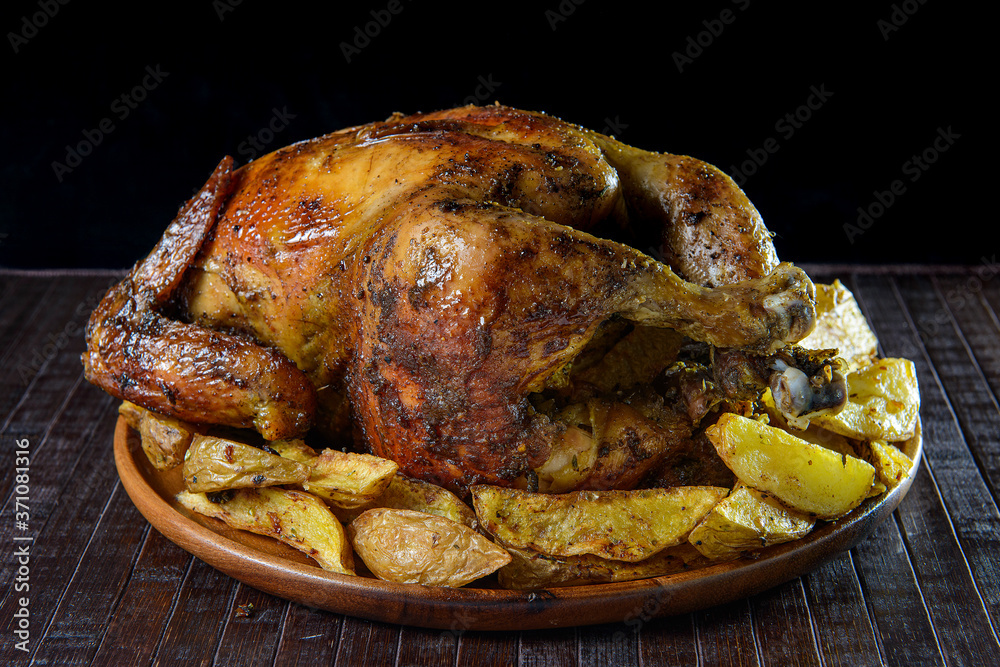 Peruvian food: "Pollo a la brasa con papas fritas" or grilled chicken ...