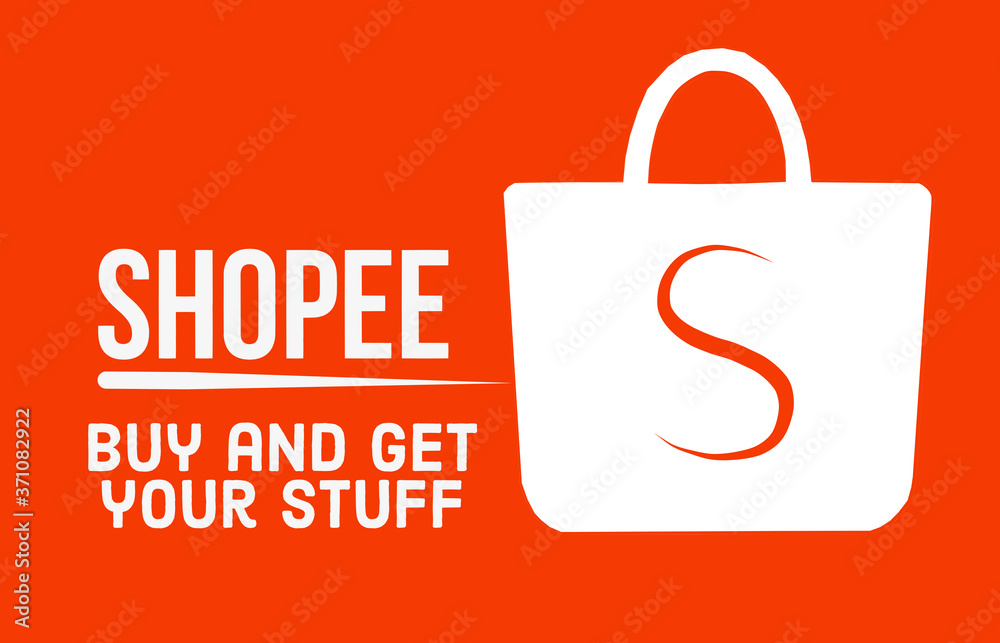 Shopee is a place to buy and get your goods online Stock Illustration ...