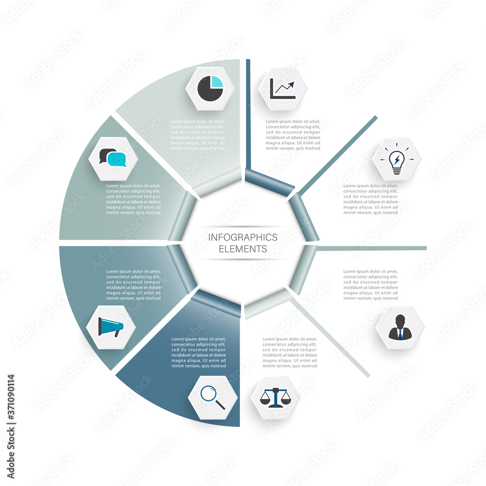 Vector illustration infographics. Business concept with 8 options. For ...