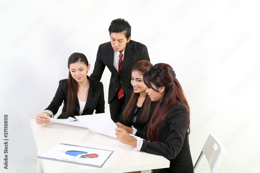 South East Asian young Malay Chinese Indian man woman wearing formal ...