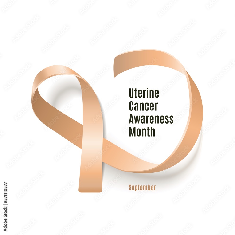 Uterine cancer awareness month symbol - peach ribbon loop Stock Vector ...