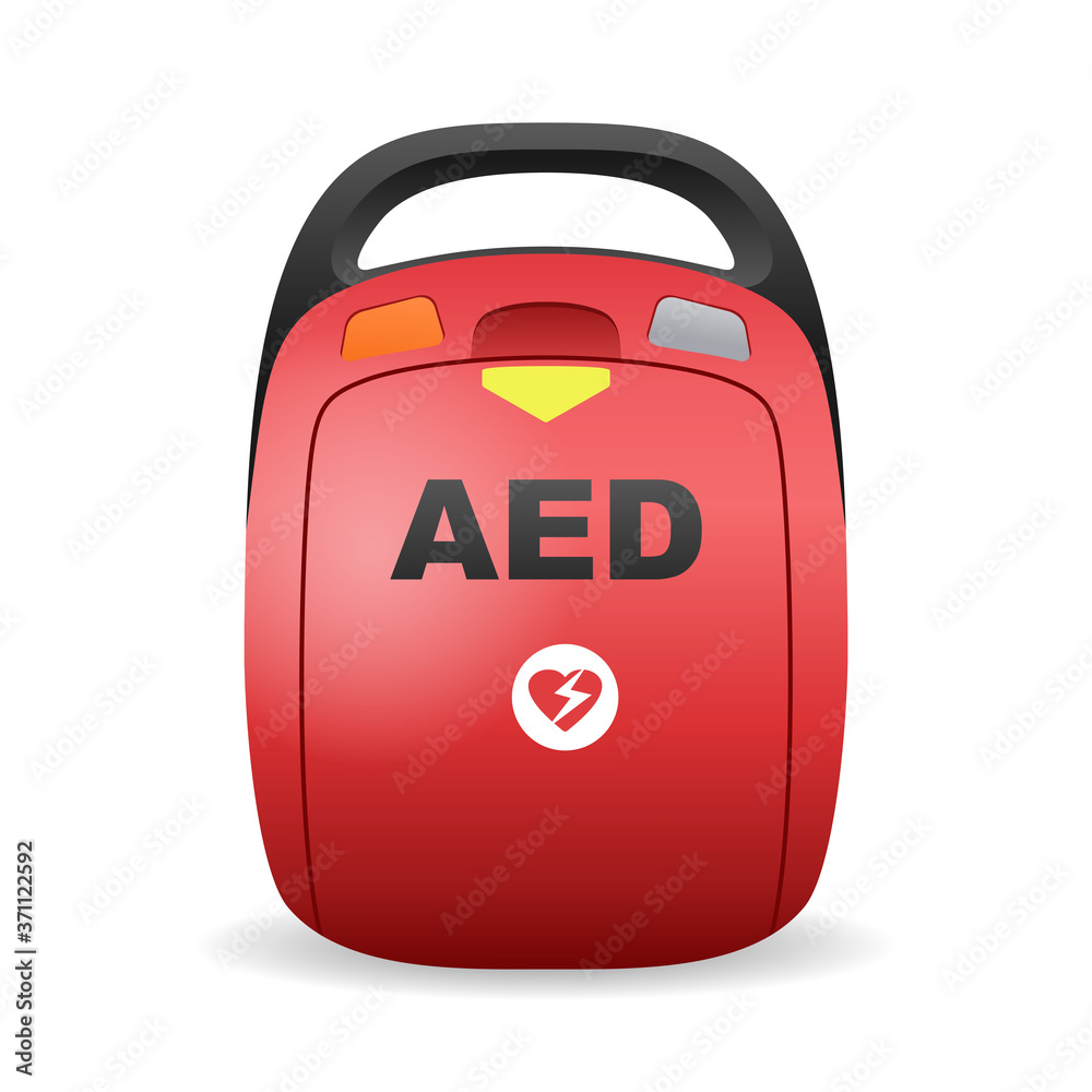 AED - automated external defibrillator illustration - isolated vector ...