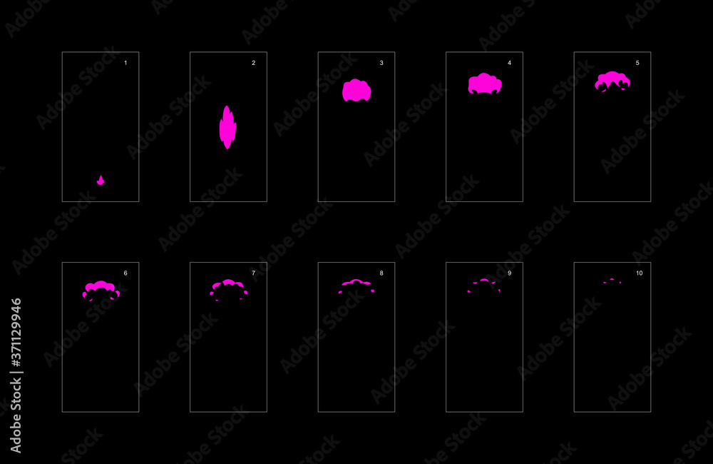 Smoke effect. Poison smoke animation sprite sheet. Classic poison smoke ...