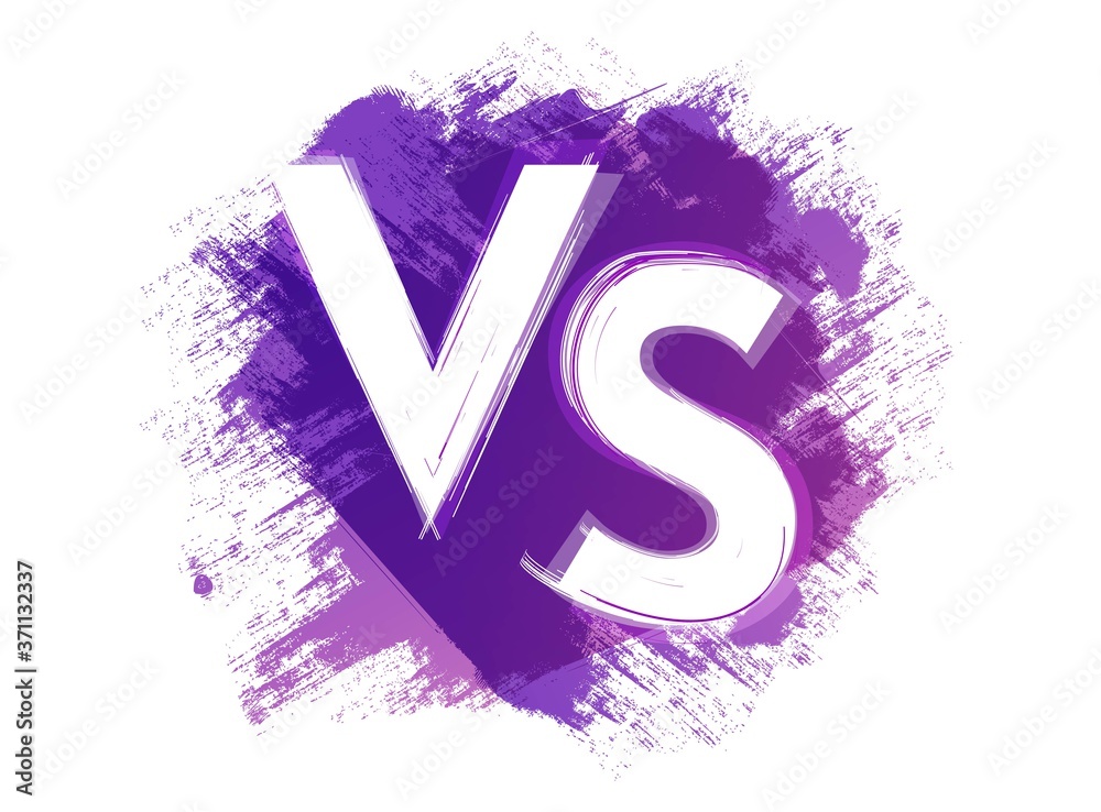 Vs versus icon vector grunge logo sign for battle fight game on grungy ...