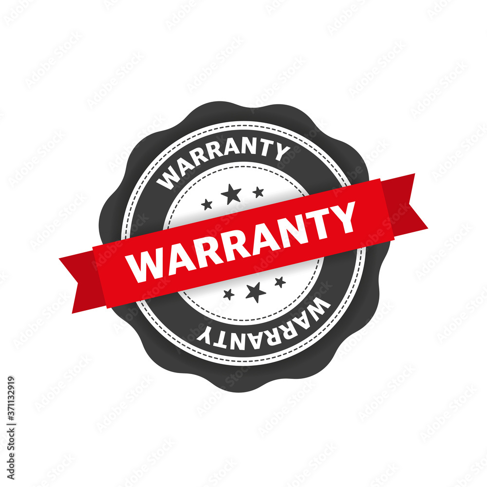 Red warranty stamp. Flat design. Check mark icon. Checklist document ...