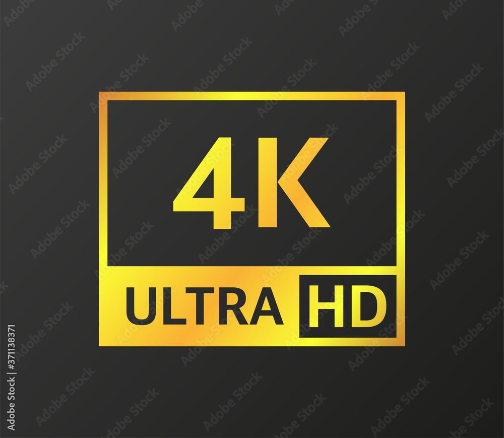 4K UHD, Quad HD, Full HD and HD resolution presentation nameplates of ...