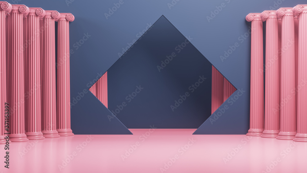 Ionic columns background 3d render. Stock Illustration | Adobe Stock