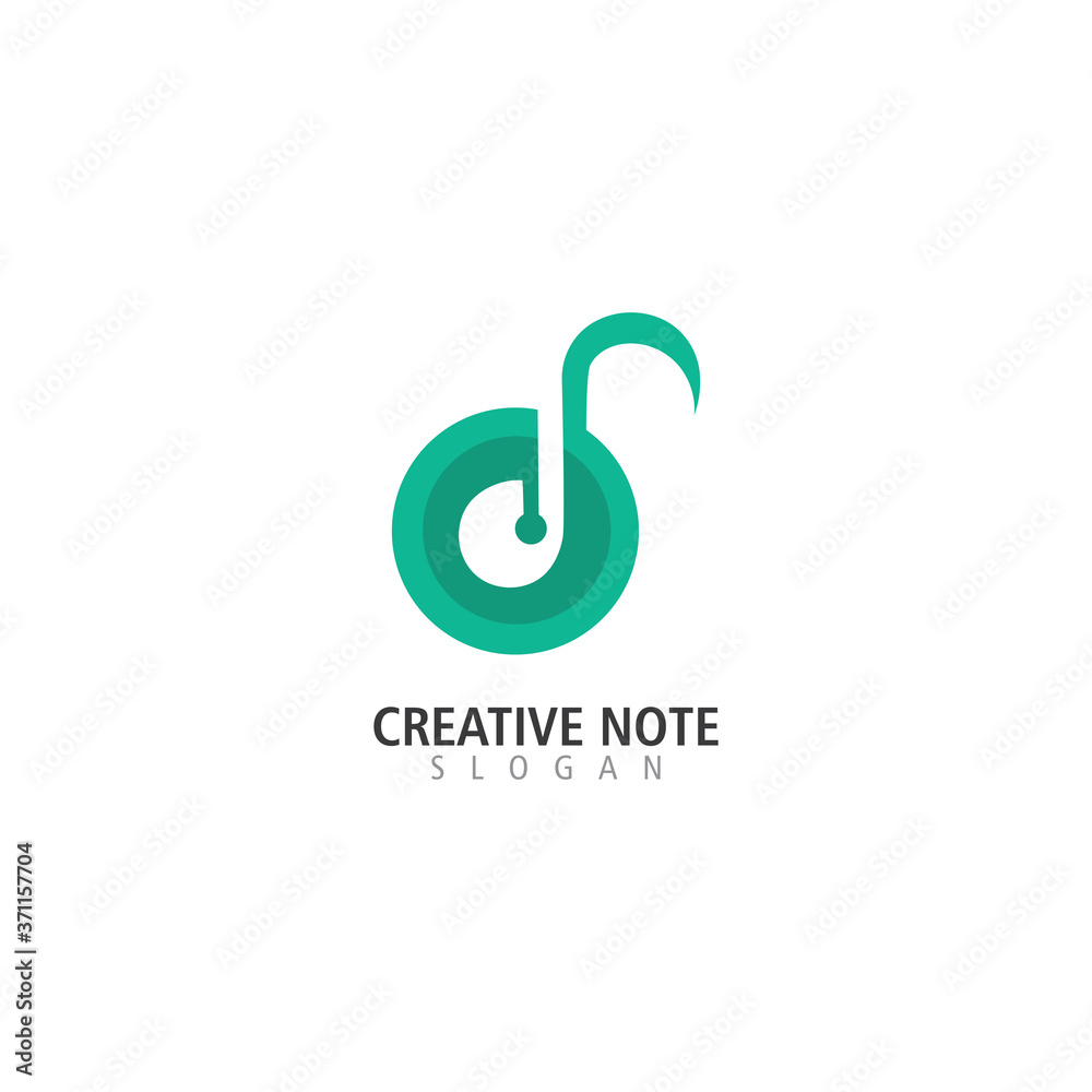 Music note logo design inspiration creative template icon vector Stock ...