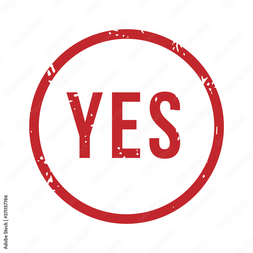 Yes rubber stamp. Isolated vector admission and acceptance, guarantee ...