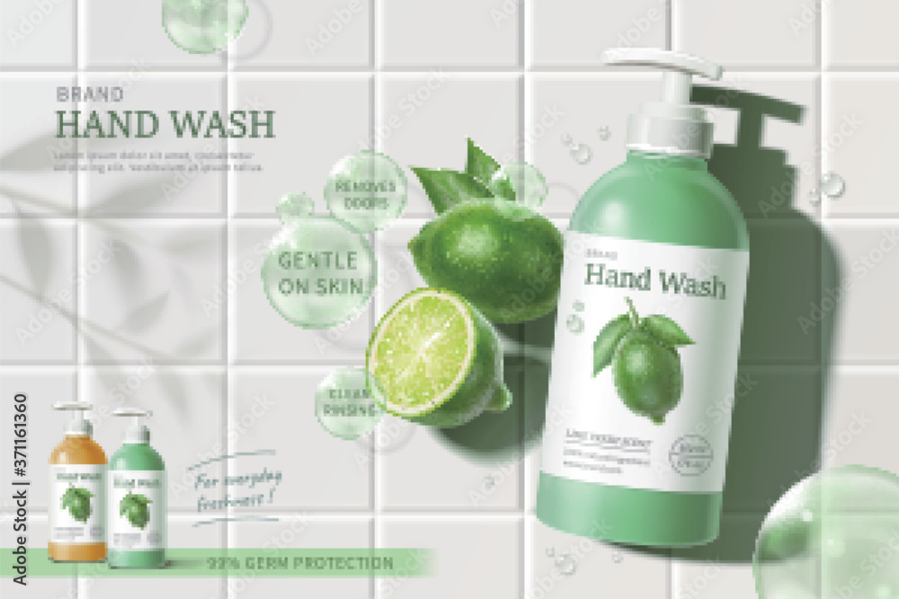 Hand wash ad template Stock Vector | Adobe Stock