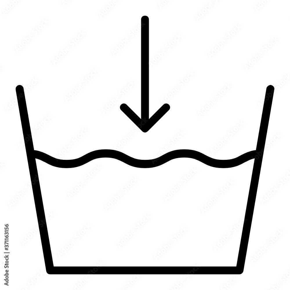 cloth washing direction Concept, zigzag water level in tub vector icon ...