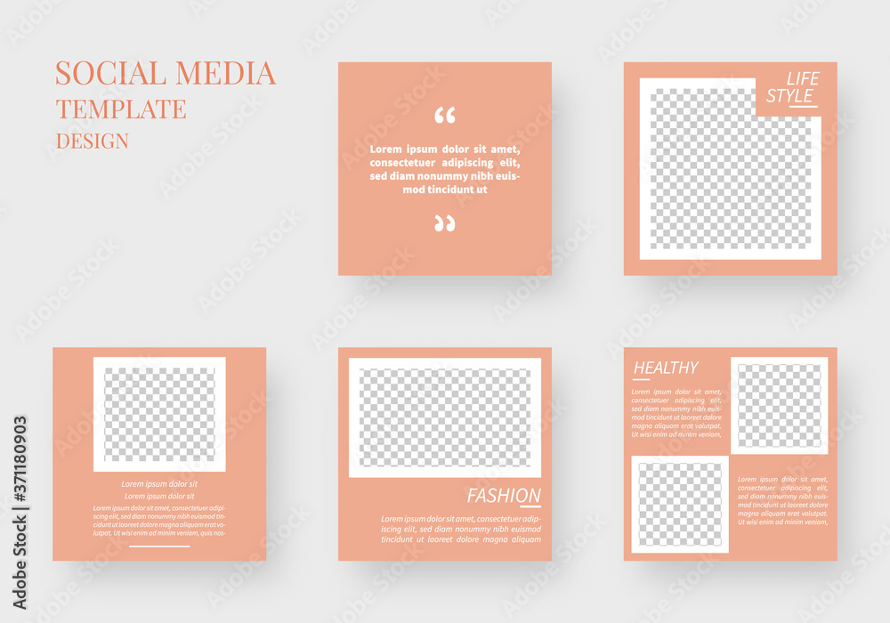Social media template. Set of editable template for social media ...