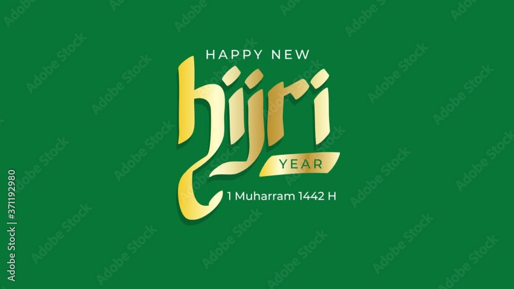 Motion graphic of happy new Hijri year 1442 greeting in 4k size. Happy ...