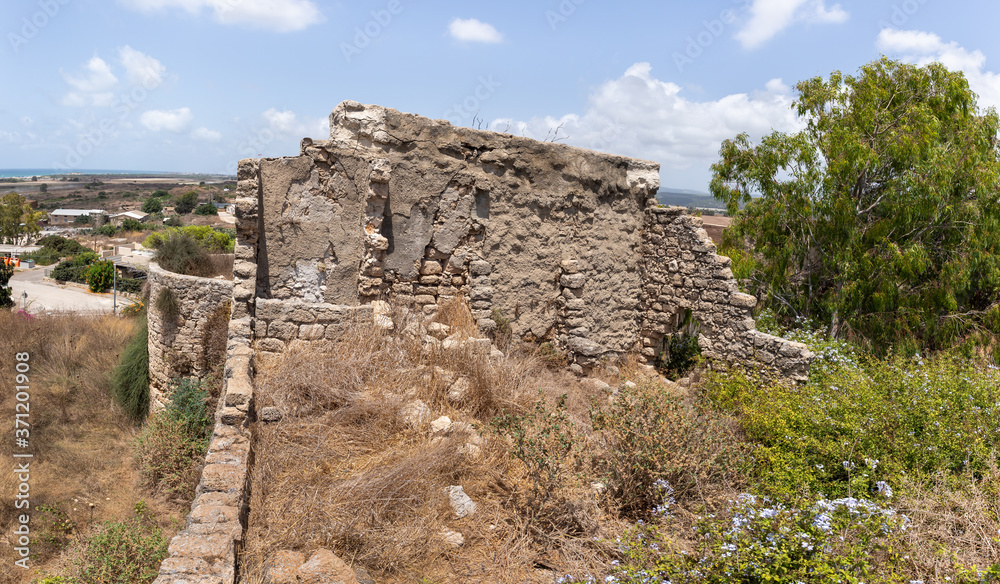 Remains of old ruins of Kafarlet fortress. It was the property of Lords ...