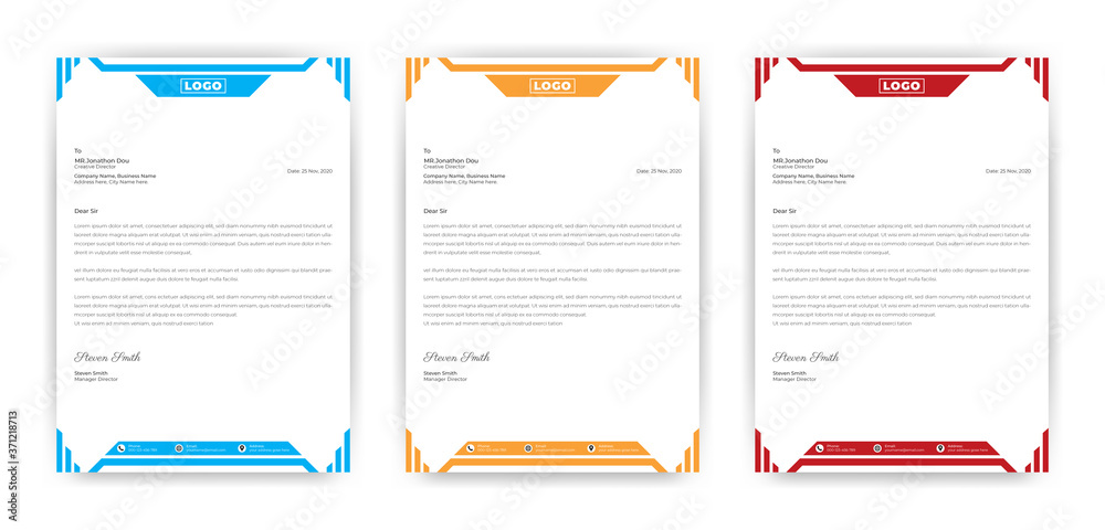 Abstract corporate professional letterhead template design. Letterhead ...