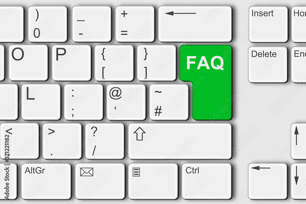 Frequently Asked Questions FAQ concept PC computer keyboard 3d ...
