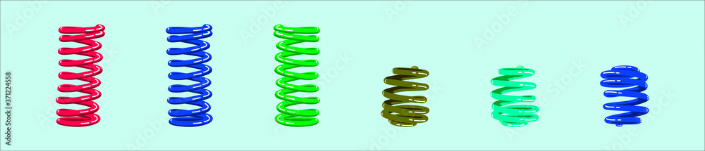 set of coil spring design template with various models. vector ...
