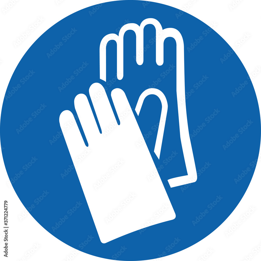 safety gloves must be worn mandatory signs Stock Illustration | Adobe Stock