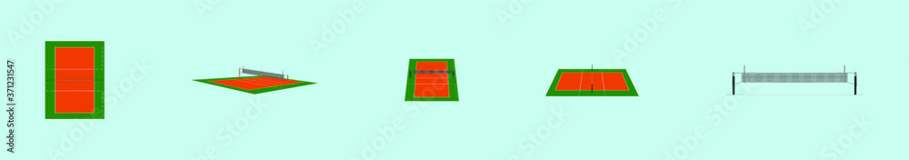 set of volleyball court and net design template with various models ...