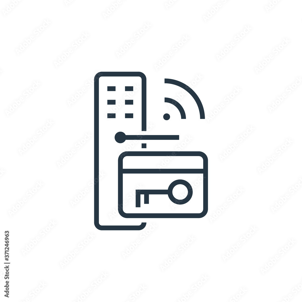 key card icon vector from smart home concept. Thin line illustration of ...