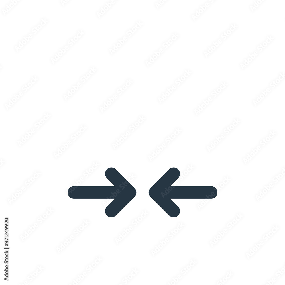 shrink icon vector from arrows concept. Thin line illustration of ...