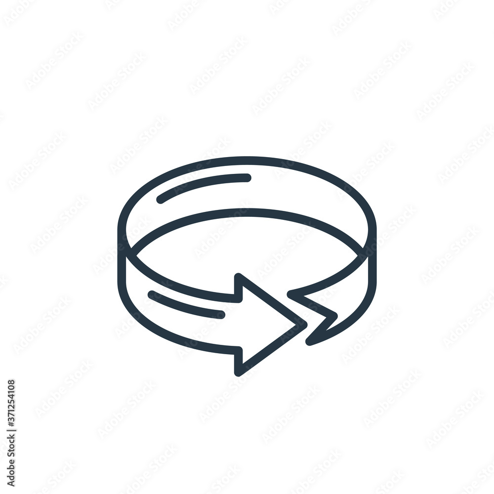 circular arrow icon vector from d arrows concept. Thin line ...