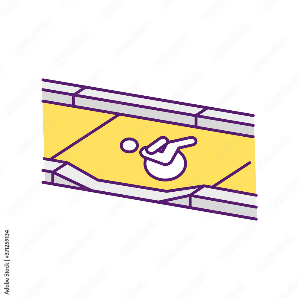 Dropped kerb RGB color icon. Curb cut. Access between street and ...