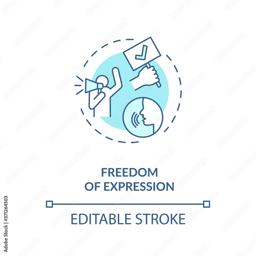 Freedom of expression concept icon. Freedom of speech idea thin line ...