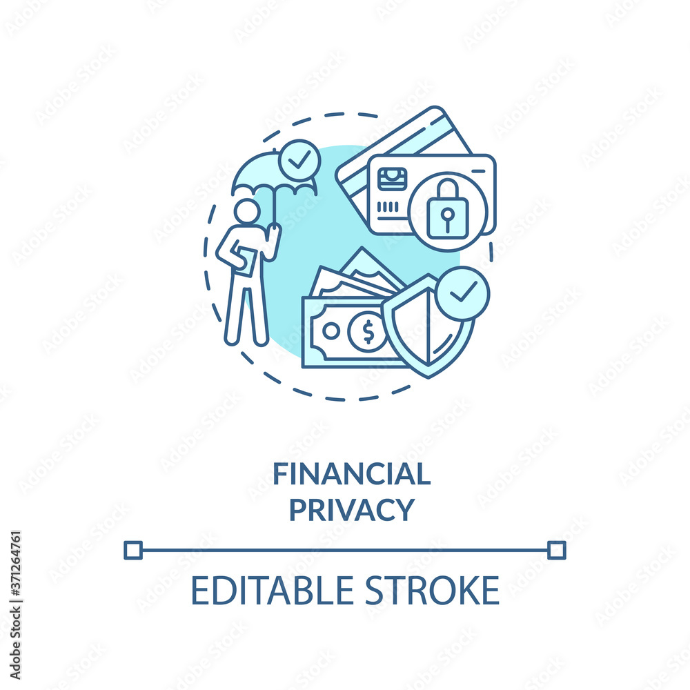 Financial privacy concept icon. Confidential payments idea thin line ...