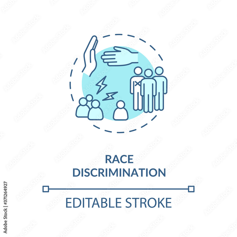 Race discrimination concept icon. Skin color and ethnic discrimination ...