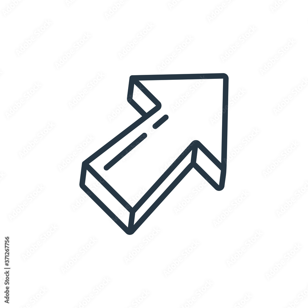 diagonal arrow icon vector from d arrows concept. Thin line ...