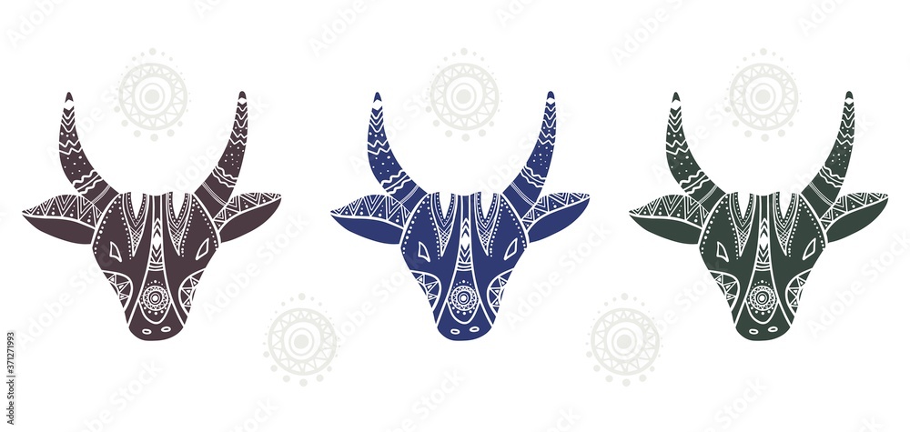 Chinese Zodiac. Chinese Animal astrological sign. Cow. Vector ...