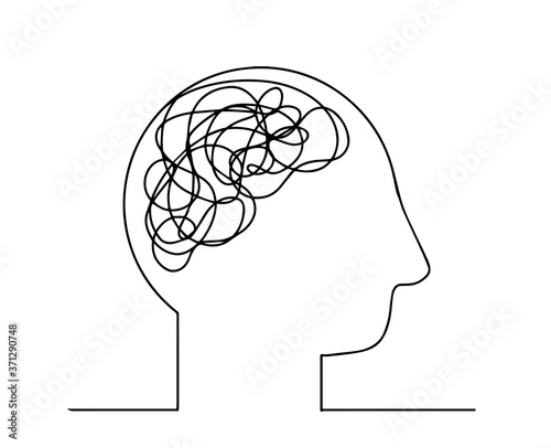 one line drawing frustrated person vector isolated on white background ...