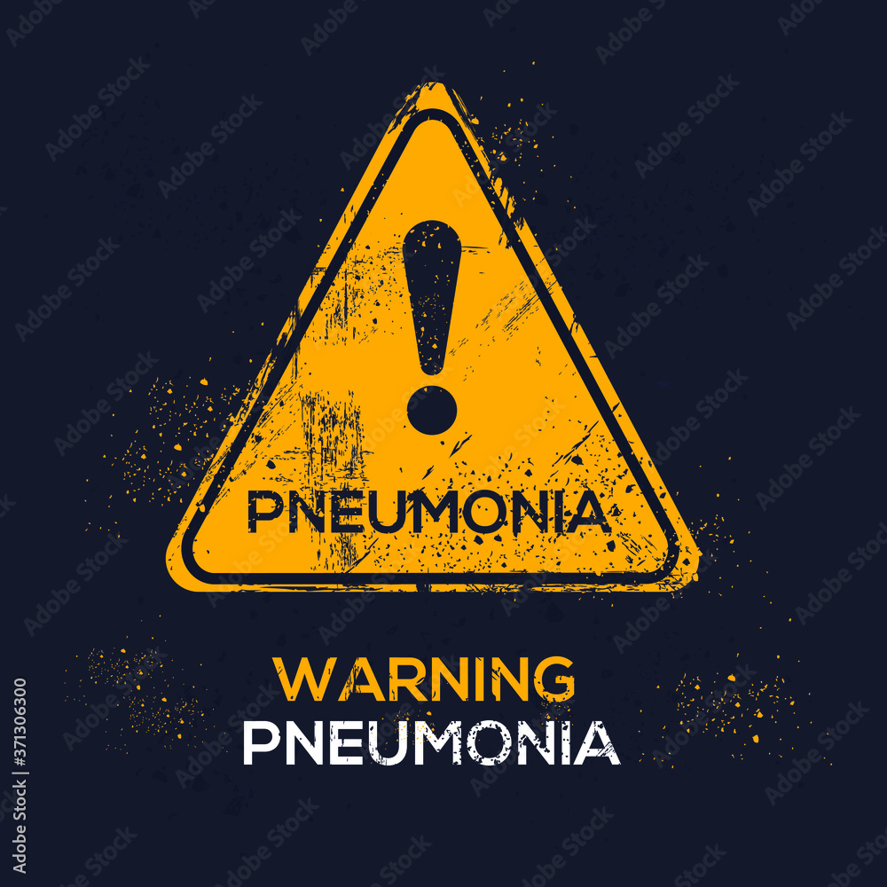 Warning sign (pneumonia), vector illustration. Stock Vector | Adobe Stock