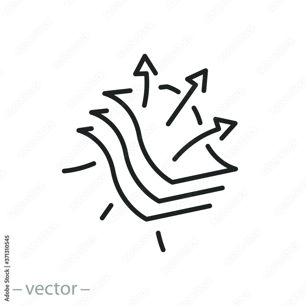 3 breathable layers icon, fabric permeability, filtration properties ...