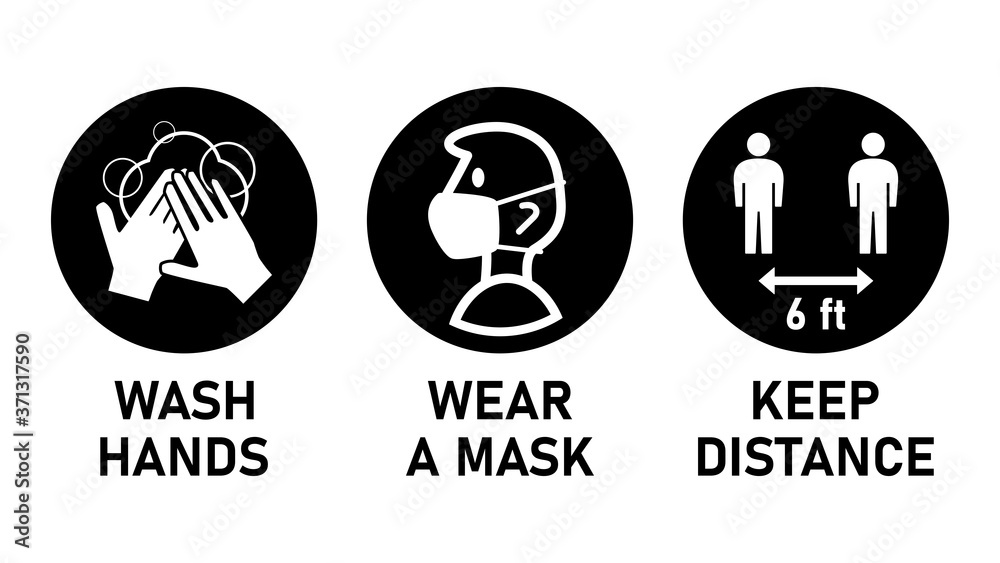 Round Instruction Signs with Basic Set of Measures against the Spread ...