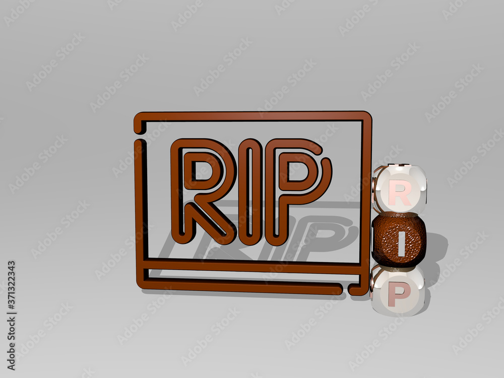 rip 3D icon beside the vertical text of individual letters - 3D ...