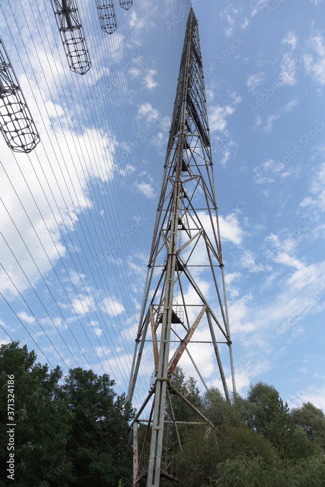 Large antenna field. Soviet radar system "Duga" at Chernobyl nuclear ...
