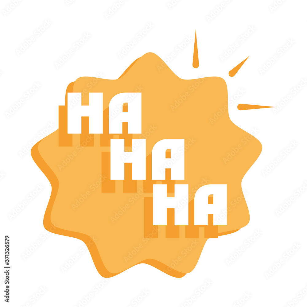 slang bubbles, hahaha comic text over white background, flat icon ...