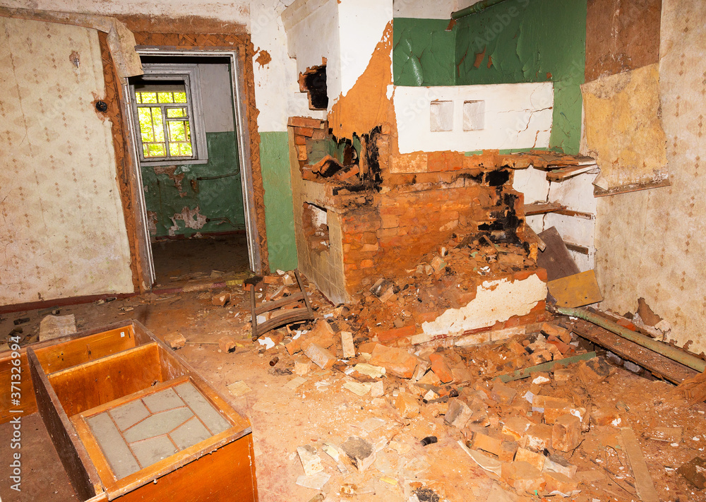 Abandoned House Interior In Chernobyl.Chernobyl radioactive ...