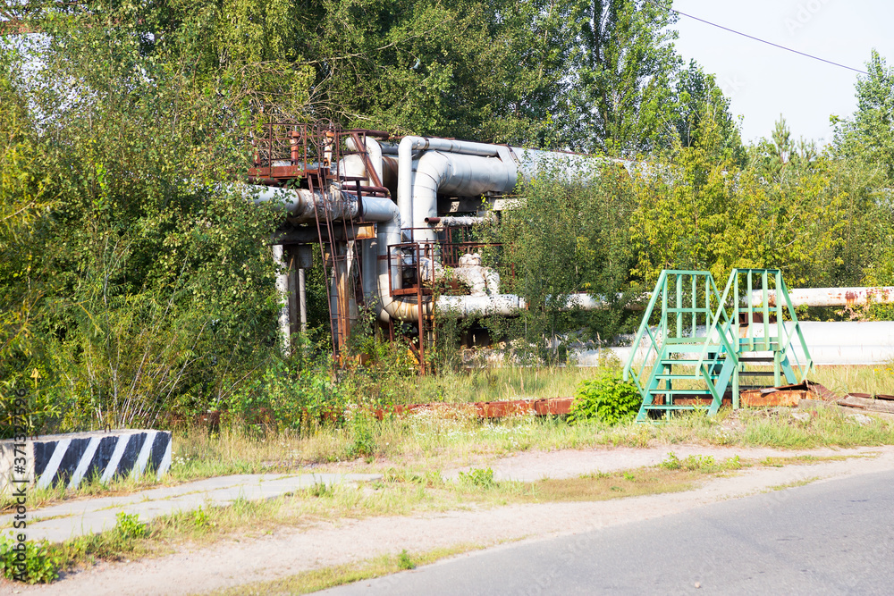 Heating main. Radioactive dead zone of Chernobyl. Chernobyl radioactive ...