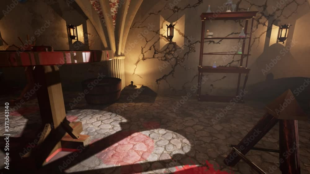 Torture chamber, architectural visualization of a room for medieval fun ...