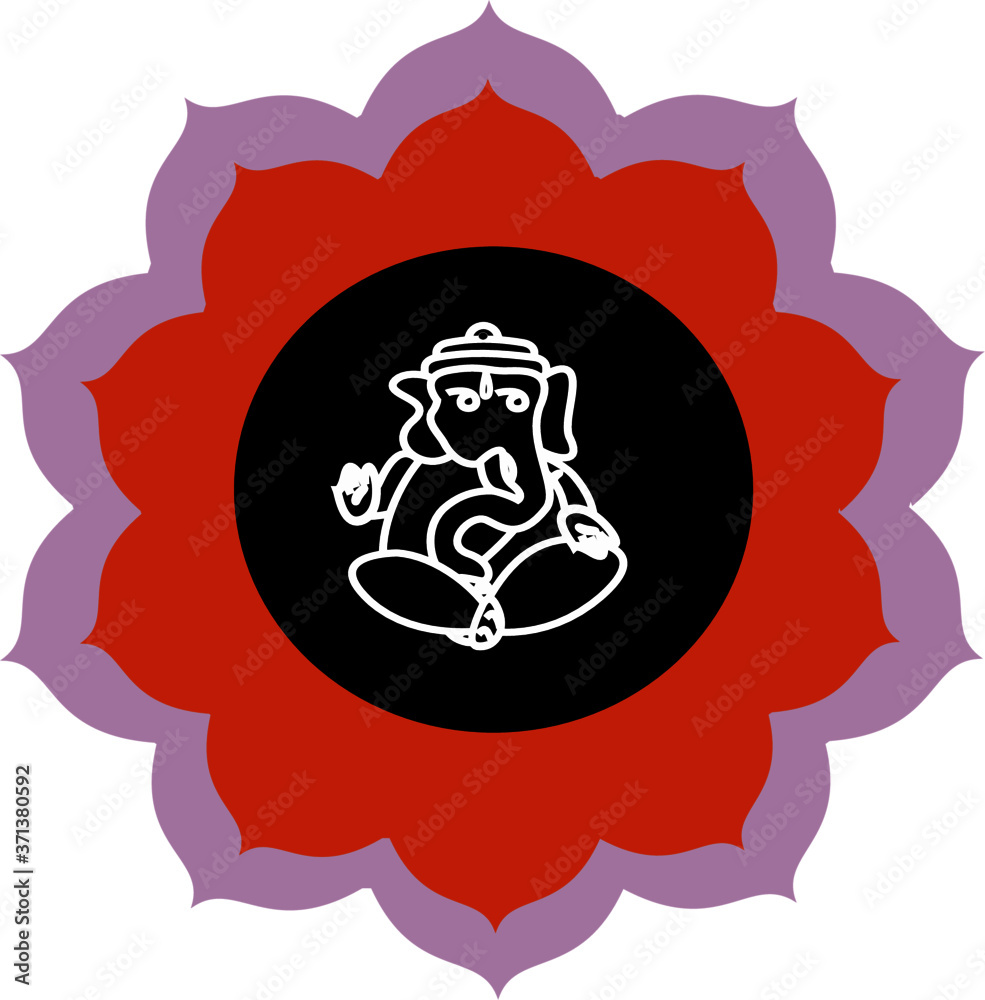 Lord Ganesh for Ganesh chaturthi, line vector design isolated on ...