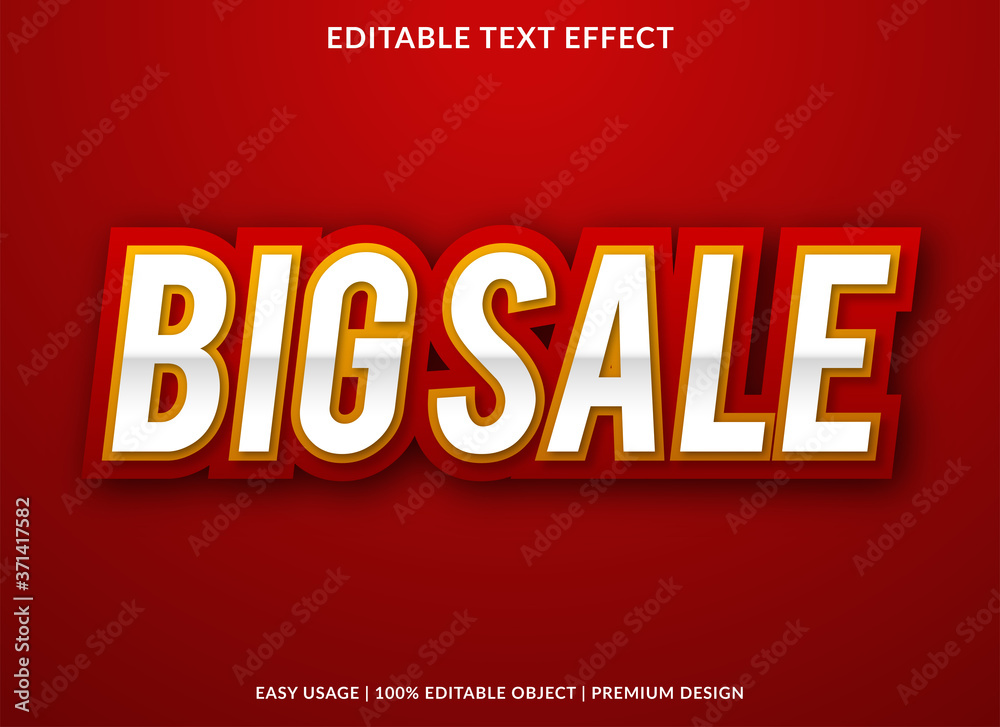 big sale text effect template with minimalist style and bold font ...
