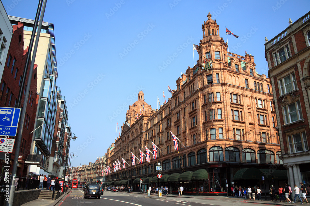 London, United Kingdom, April 24, 2011 : Exterior of Harrods department ...