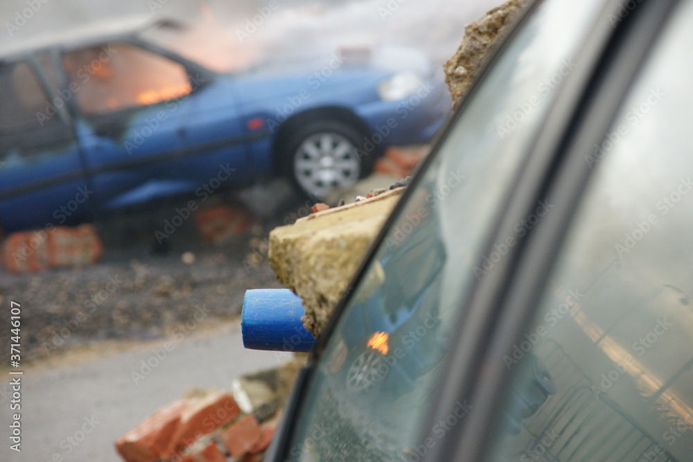 building collapses, disaster sone, urban search and rescue Stock Photo ...