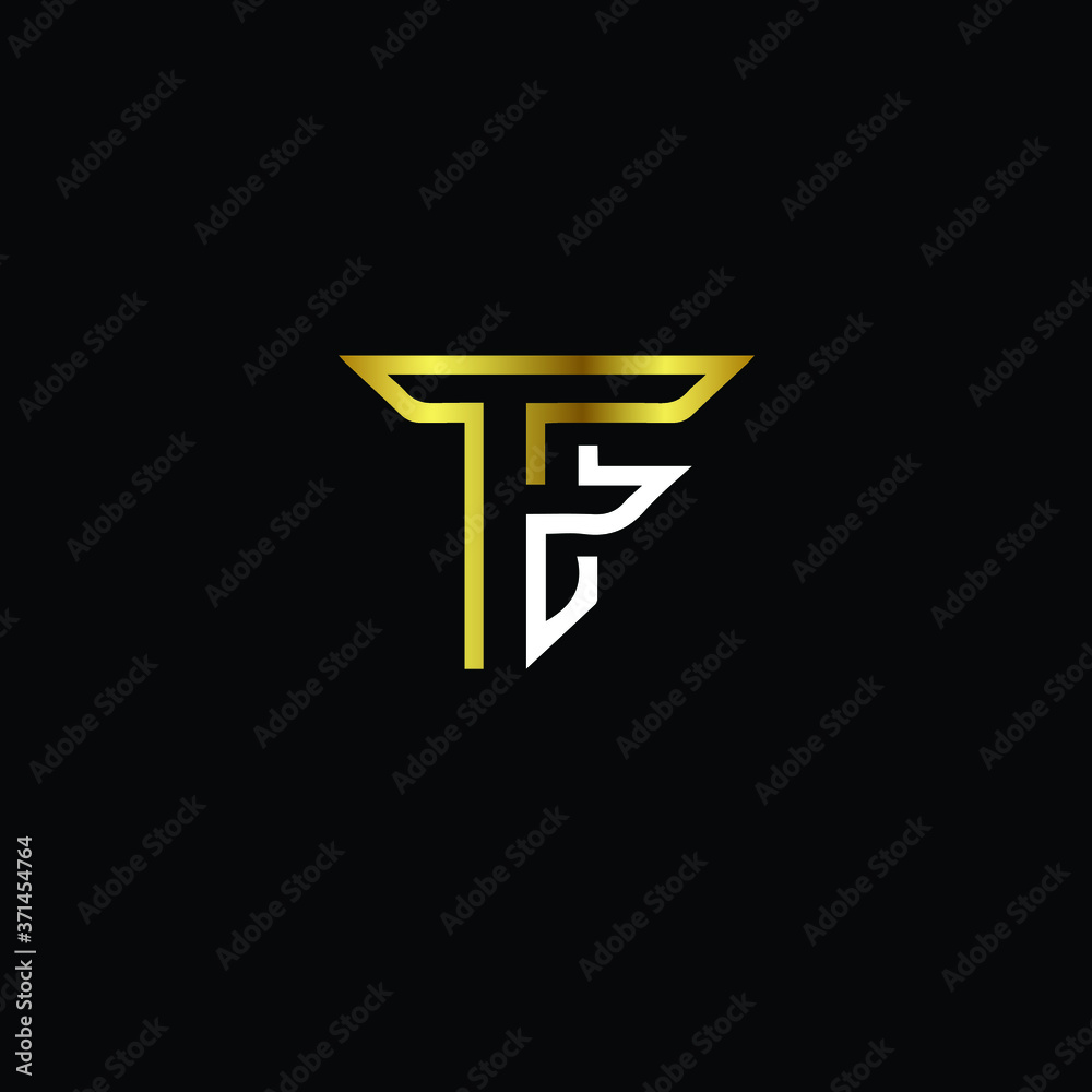 Creative Professional Trendy and Minimal Letter TF Logo Design in Black ...
