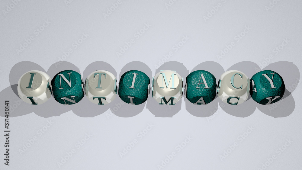 intimacy combined by dice letters and color crossing for the related ...